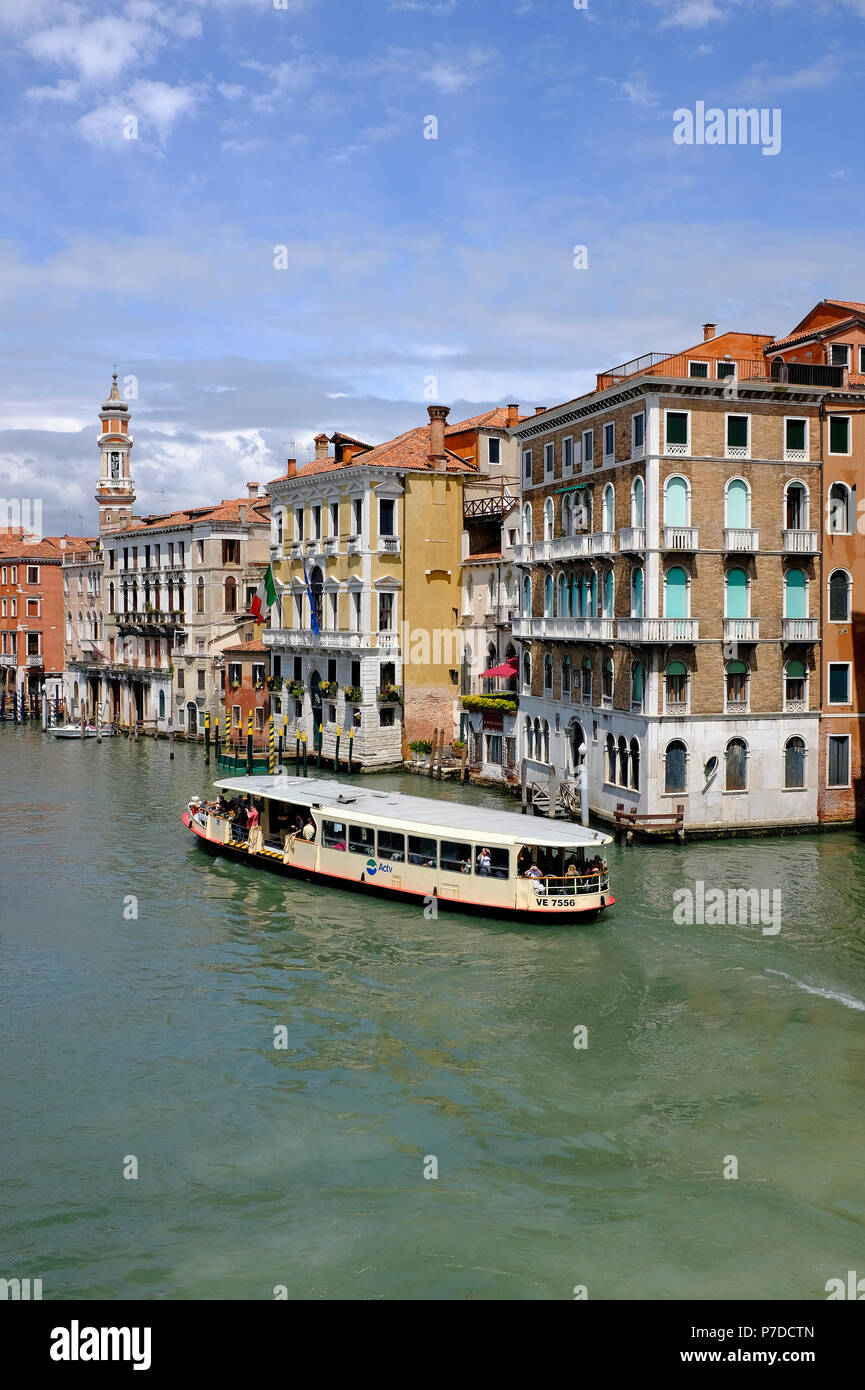 vaporetto water bus on the grand canal, venice, italy Stock Photo - Alamy