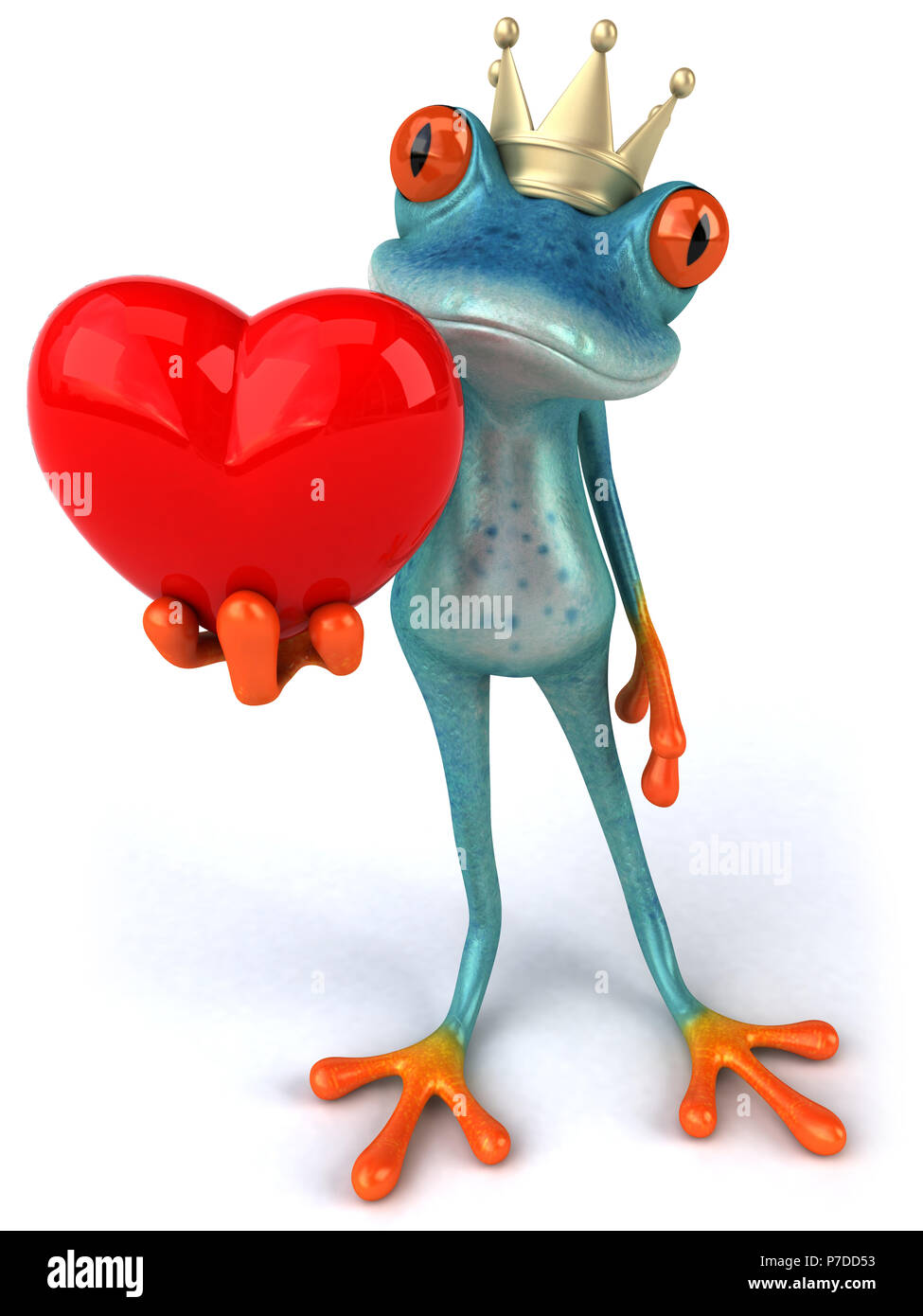 Fun frog - 3D Illustration Stock Photo - Alamy