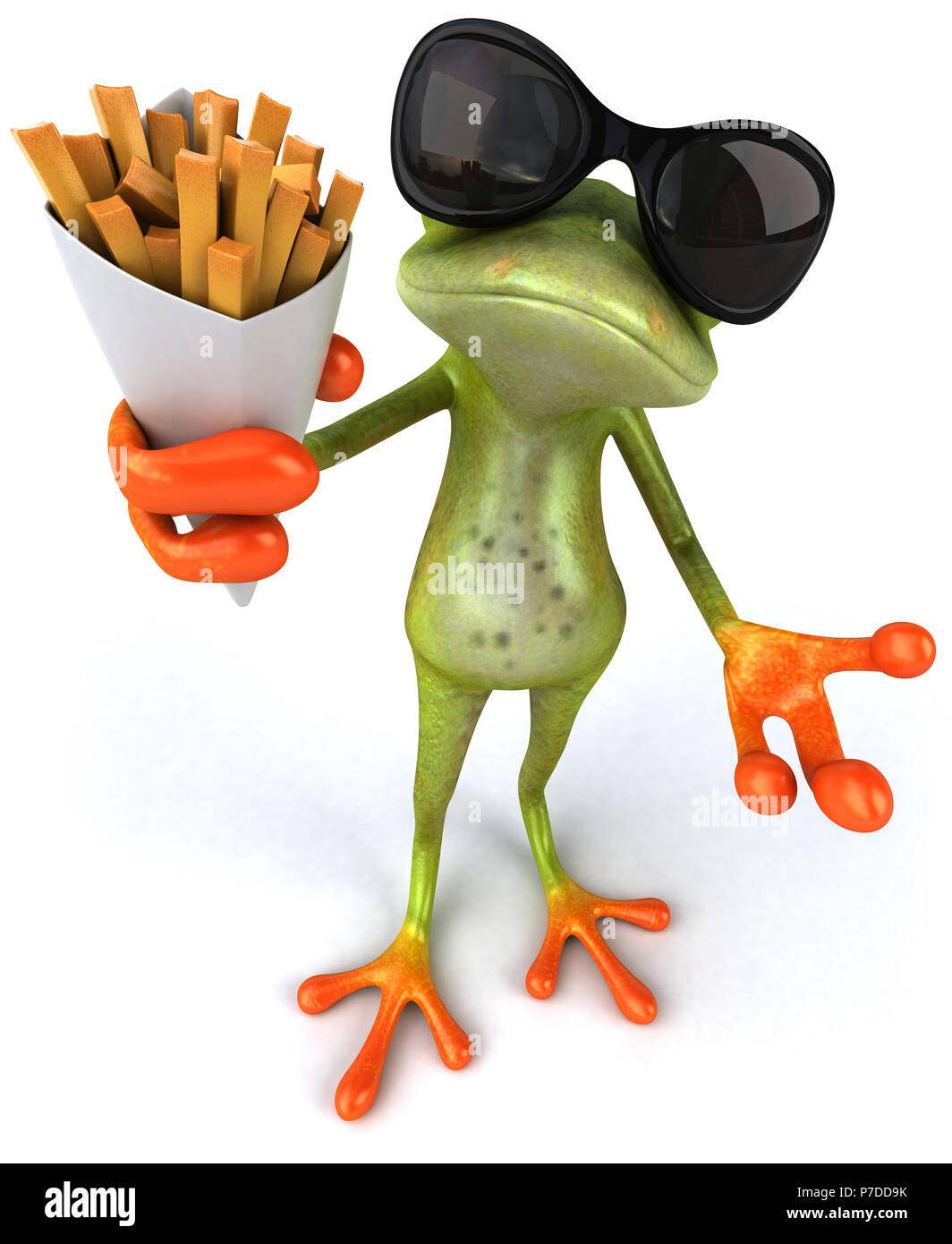Fun frog - 3D Illustration Stock Photo - Alamy