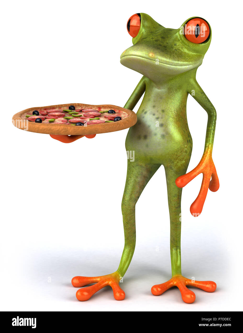 Fun frog - 3D Illustration Stock Photo - Alamy