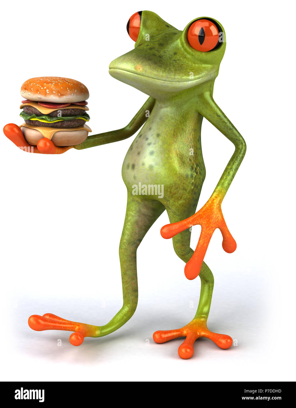 Fun frog - 3D Illustration Stock Photo - Alamy