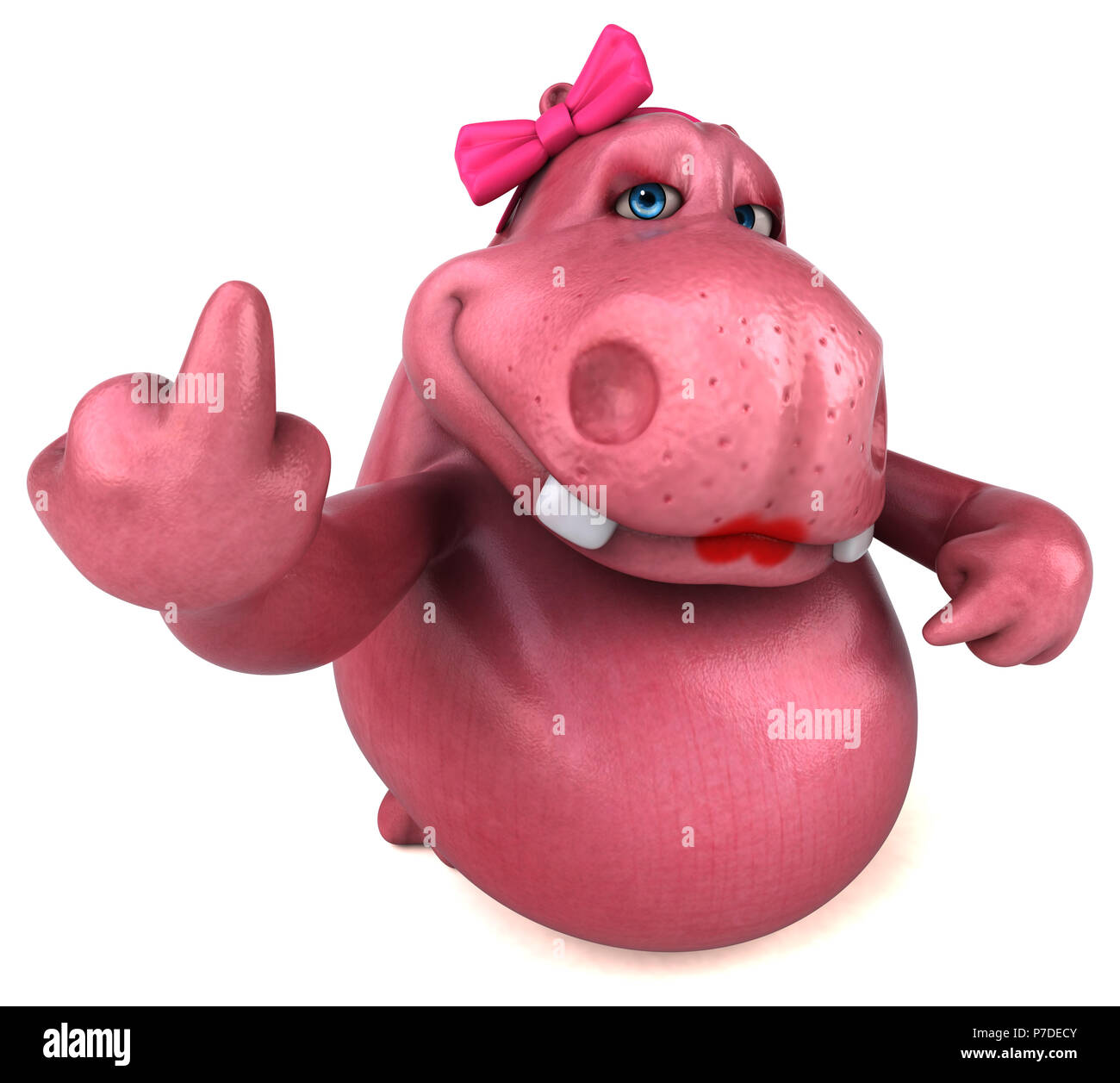 Pink Hippo - 3D Illustration Stock Photo - Alamy