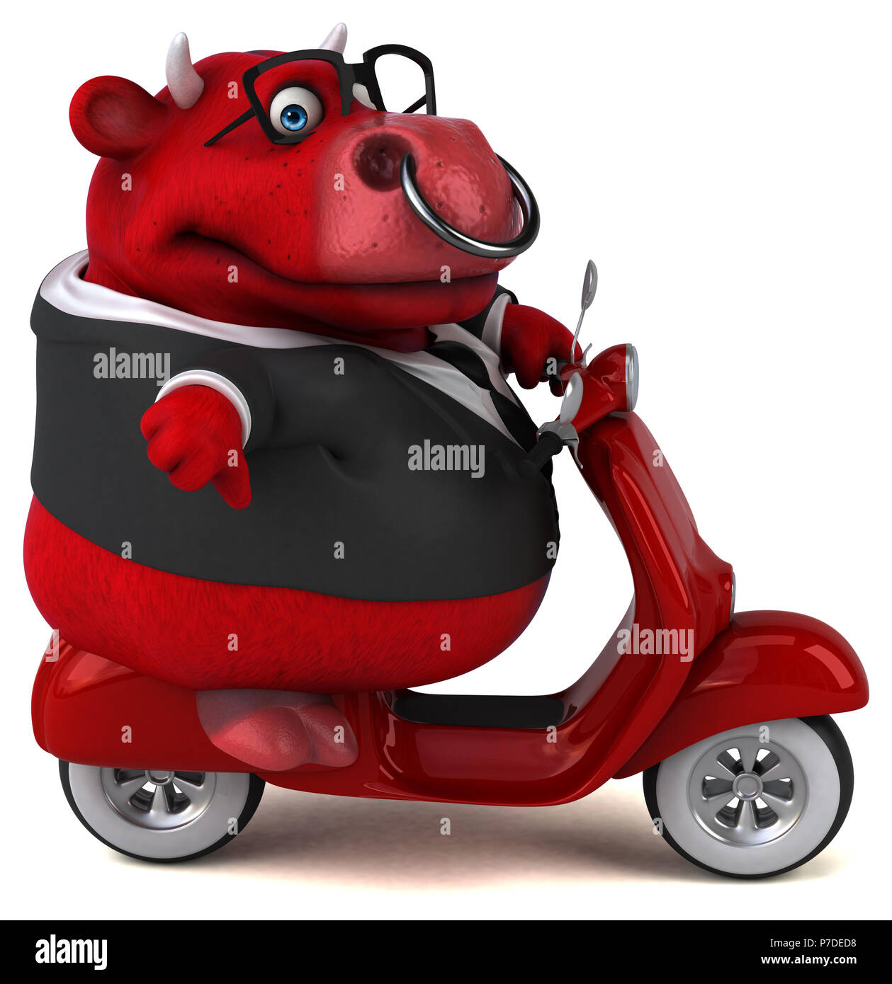 Fun red bull - 3D Illustration Stock Photo - Alamy