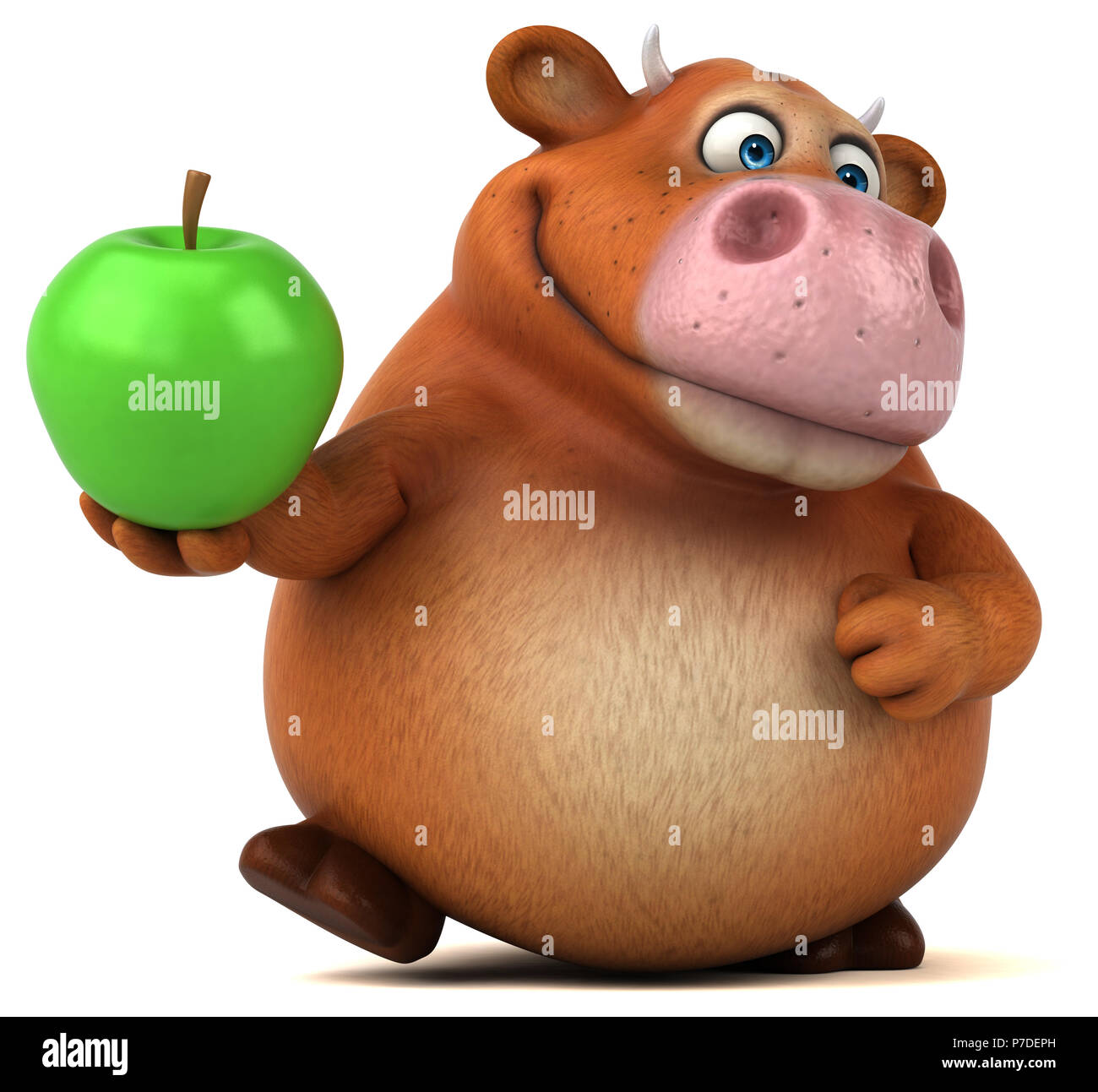 Fun cow - 3D Illustration Stock Photo - Alamy