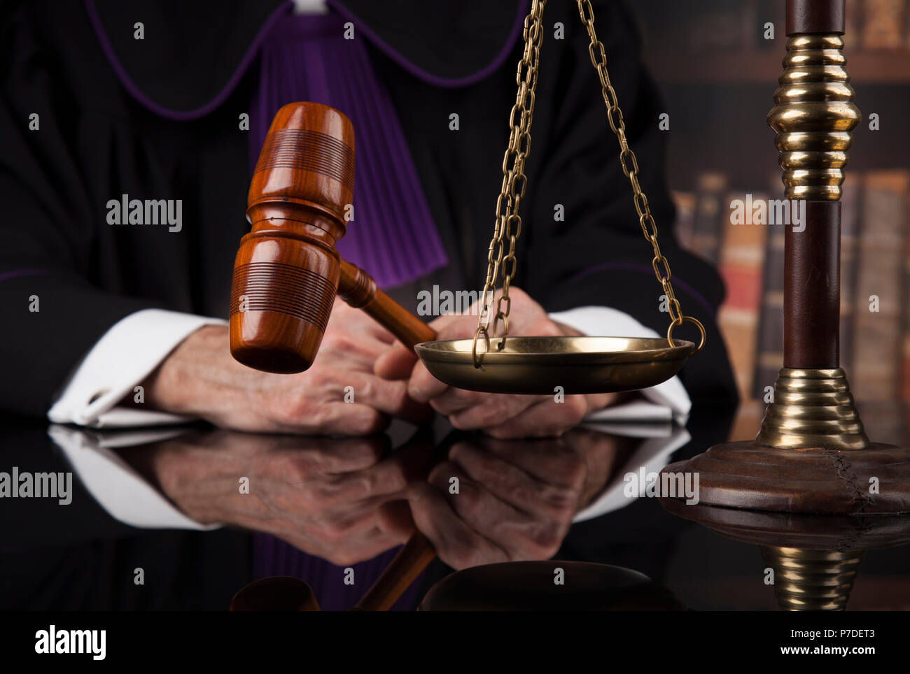 Judge, male judge in a courtroom striking the gavel Stock Photo - Alamy