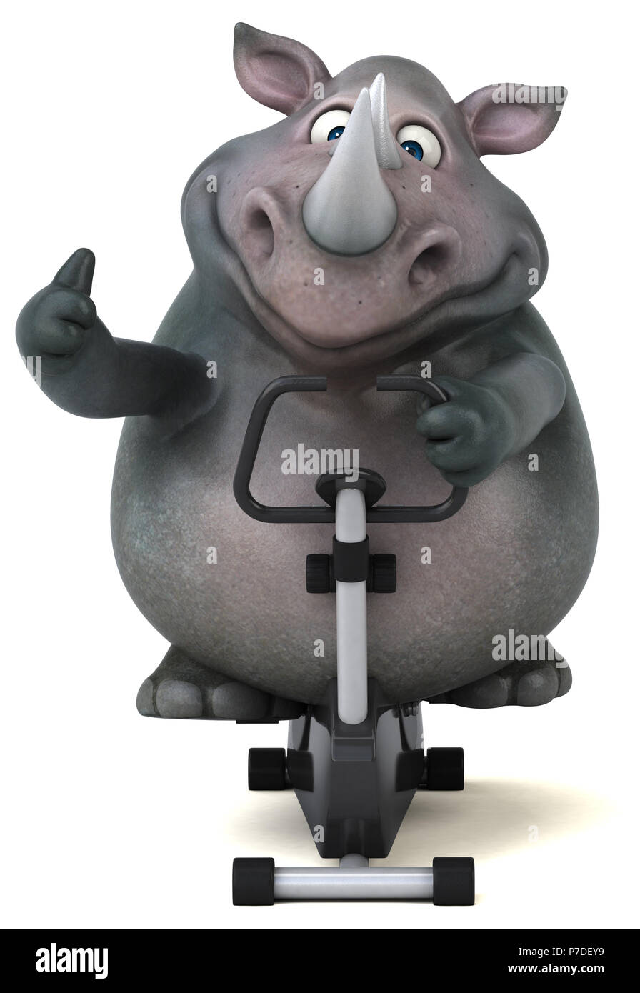 Fun rhino - 3D Illustration Stock Photo - Alamy