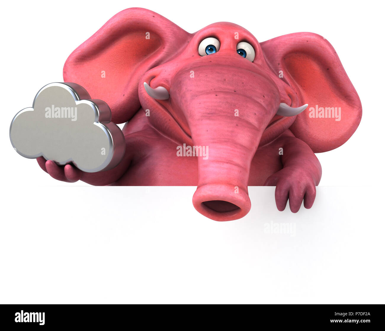 Pink elephant - 3D Illustration Stock Photo - Alamy