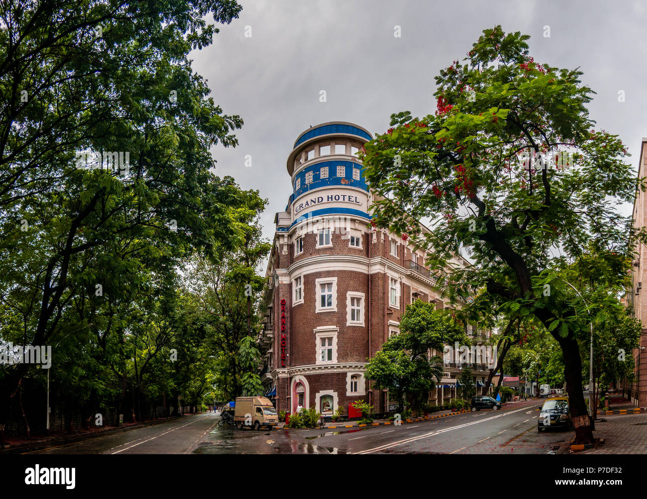 MUMBAI, INDIA - JUNE 24, 2018 : Grand hotel at Ballard Estate, an ...