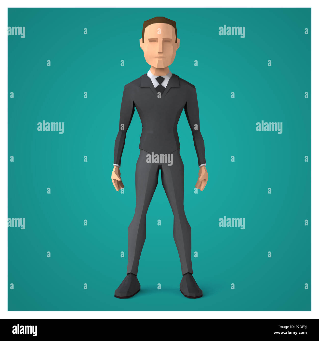 Low poly business man Stock Photo - Alamy