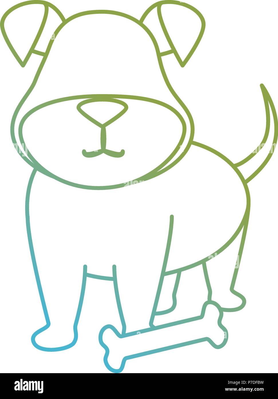 cute dog pet with bone character Stock Vector Image & Art - Alamy