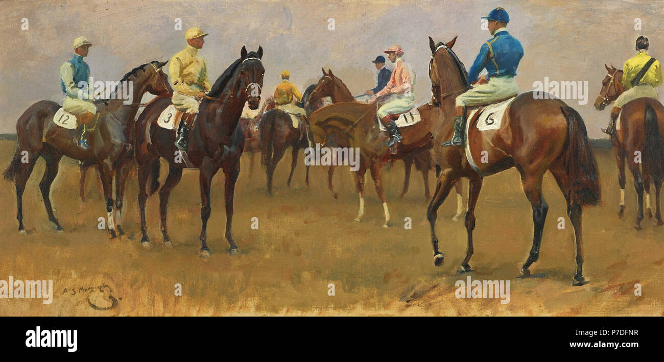 Munnings Alfred James - at the Start Newmarket Stock Photo - Alamy