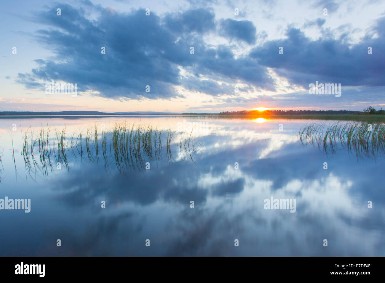 Lake in Muonio, Lapland, Finland Stock Photo - Alamy