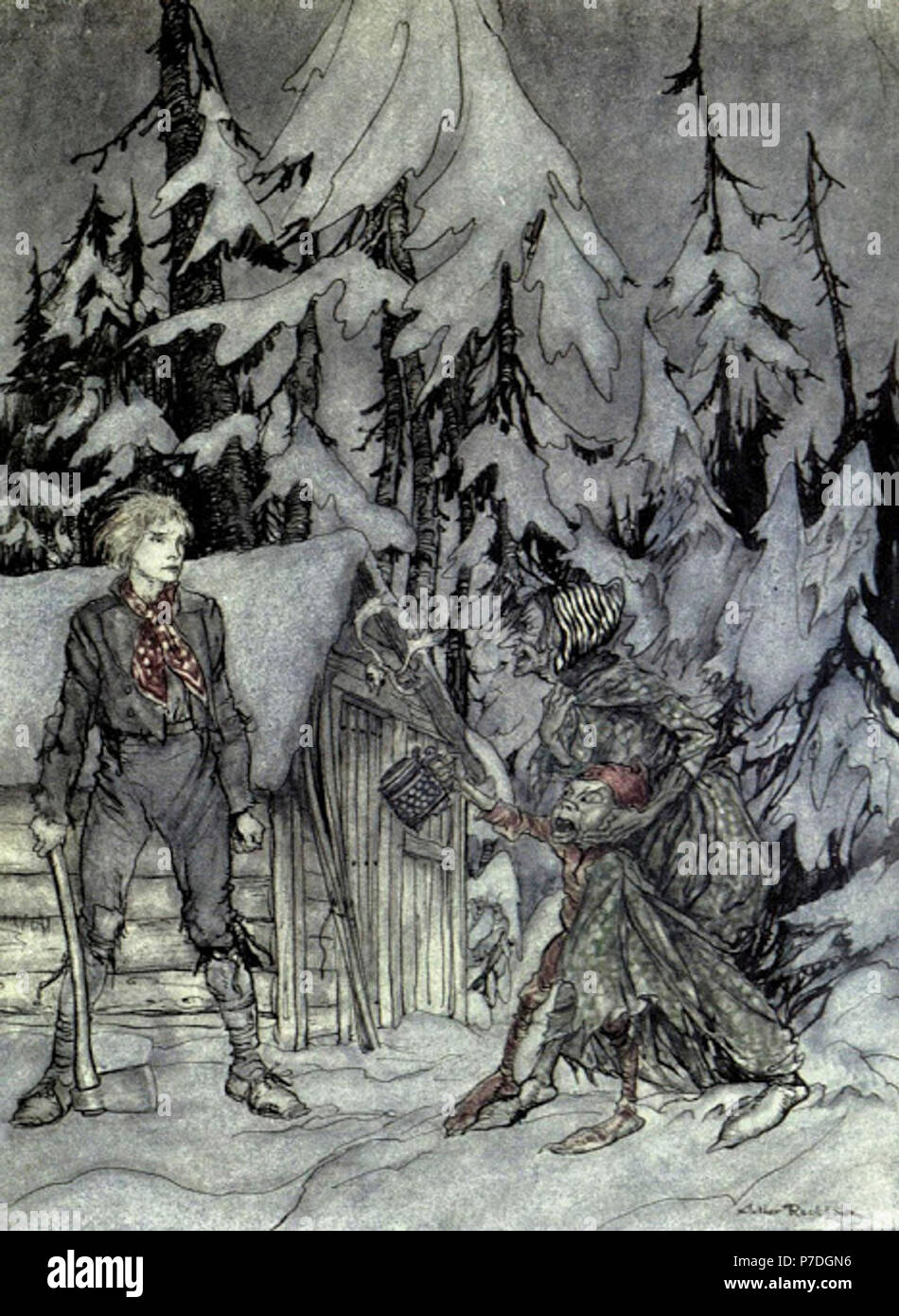 1936 edition of Peer Gynt 009 Peer and the Troll Witch Stock Photo - Alamy