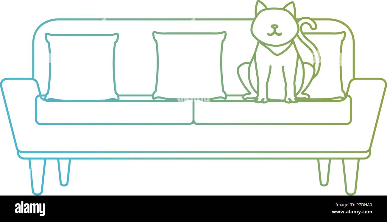 Animal cat domestic sofa Stock Vector Images - Alamy
