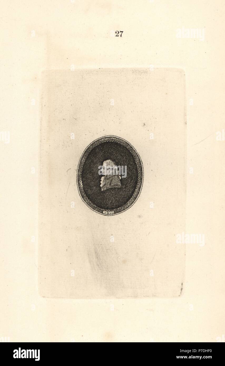 John Kay, self portrait in miniature. Copperplate engraving by John Kay ...