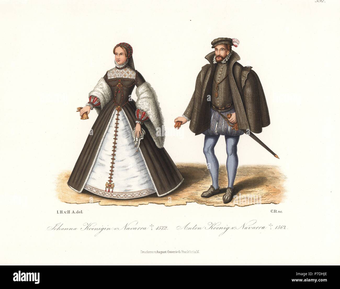 Antoine, King of Navarre, and Jeanne III, Queen of Navarre. From a ...