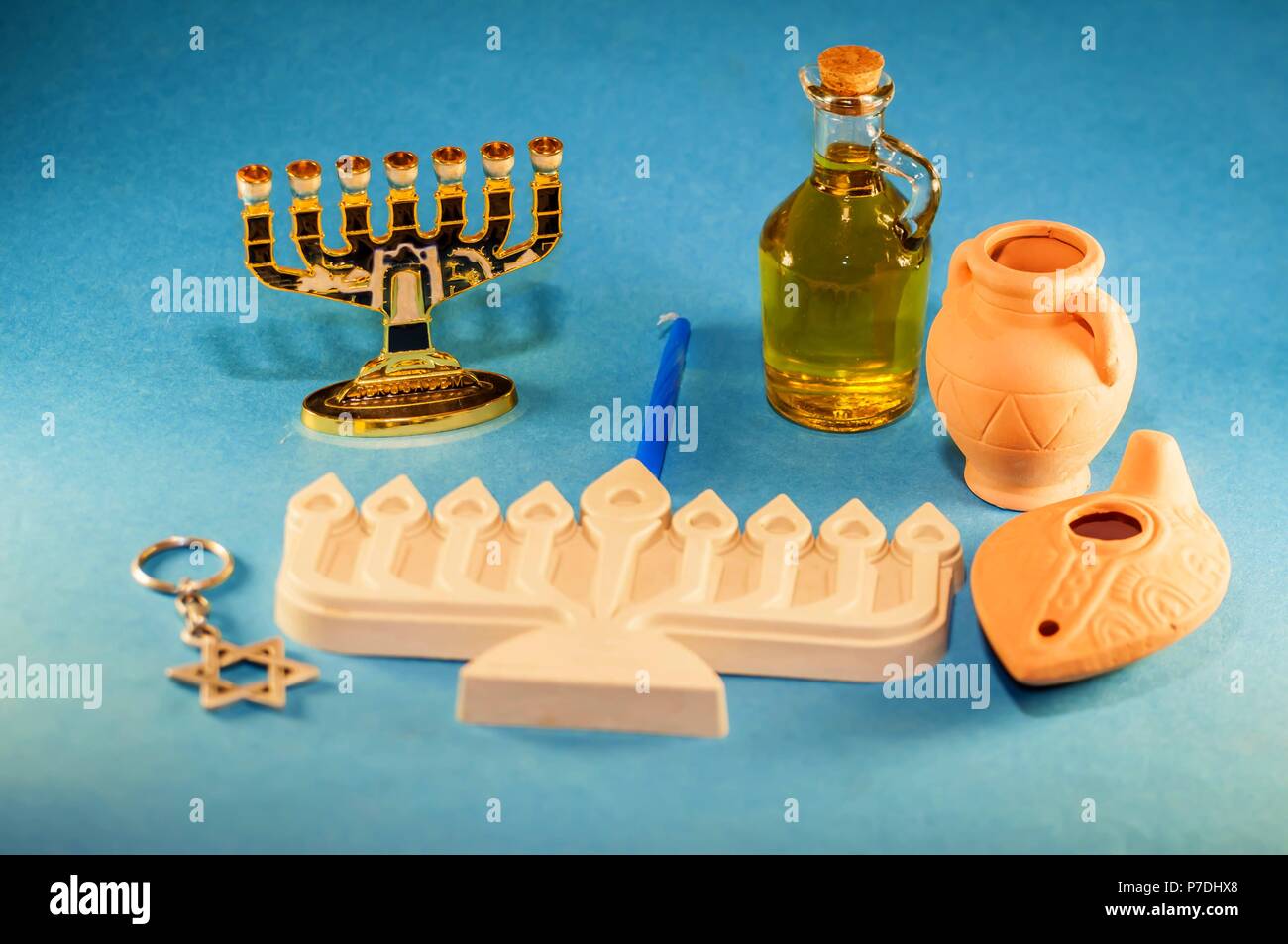 The Jewish Hanukkah holiday concept stock image. Hanukkah candles and a ...