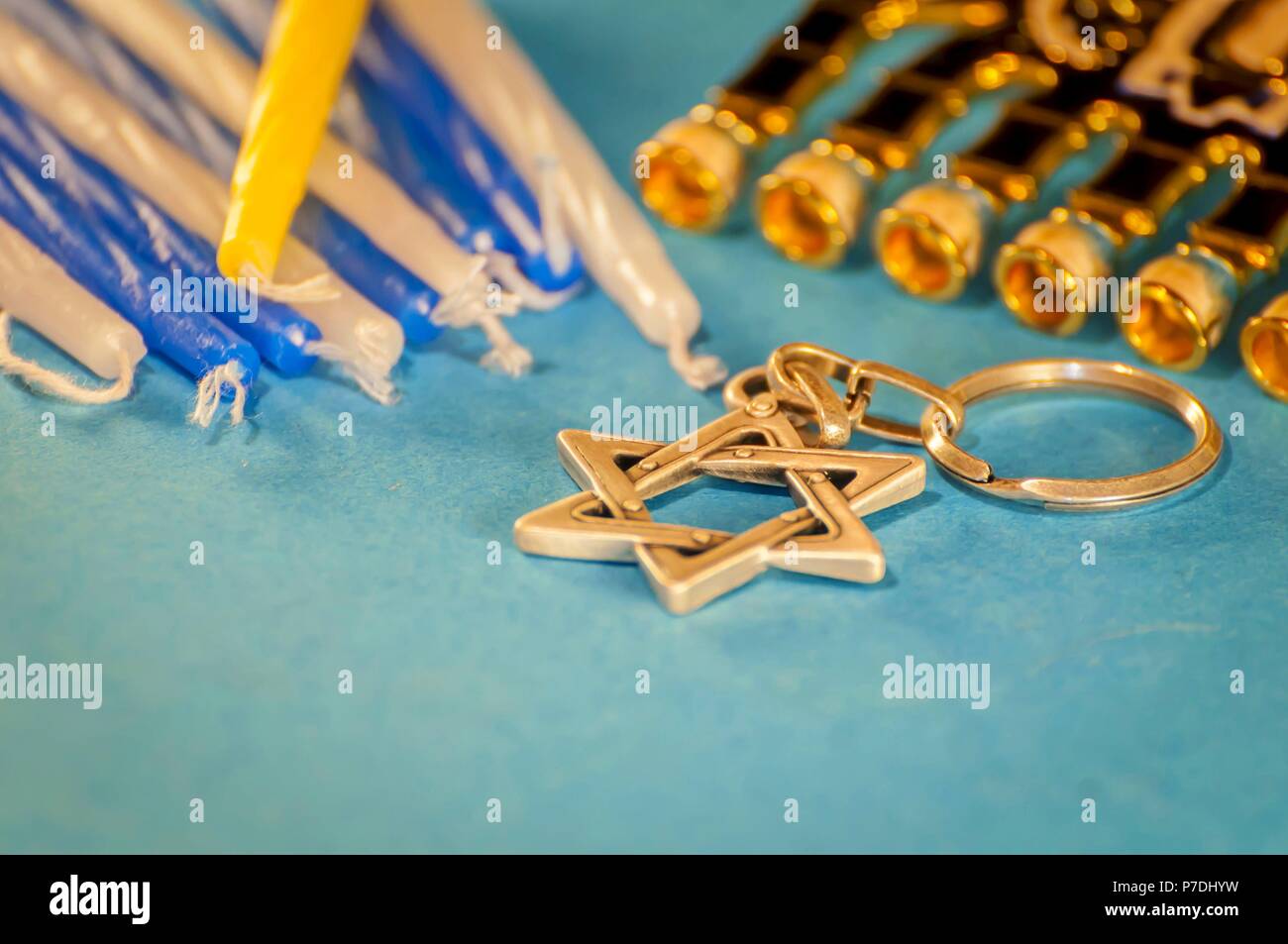 The Jewish Hanukkah holiday concept stock image. Hanukkah candles and a ...