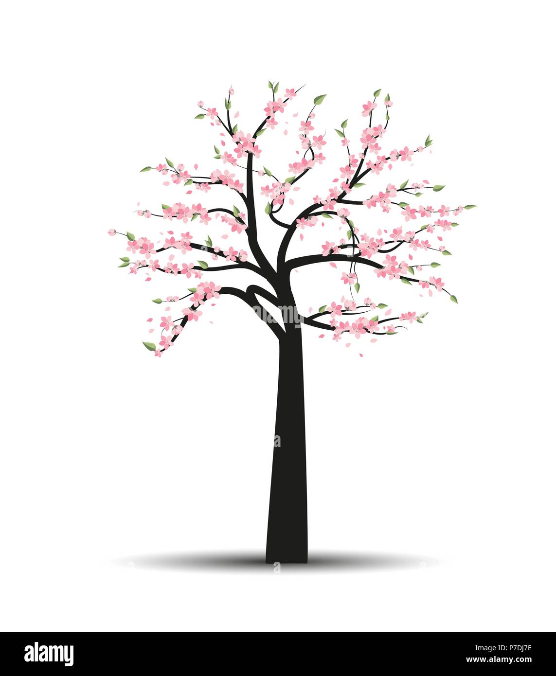 Vector illustration of a tree sakura. Natural background Stock Vector ...