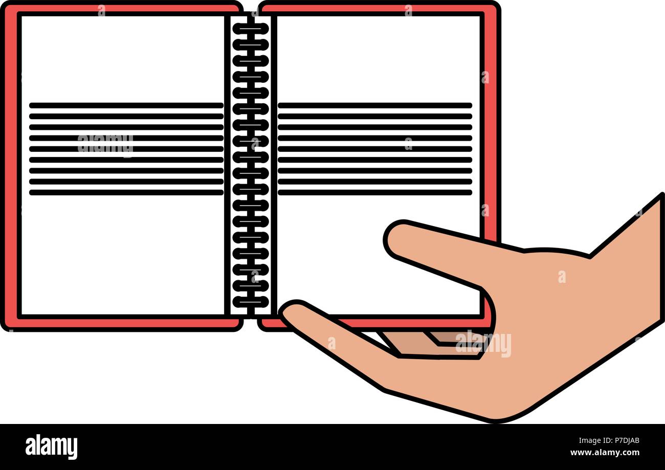 hand with notebook school Stock Vector Image & Art - Alamy