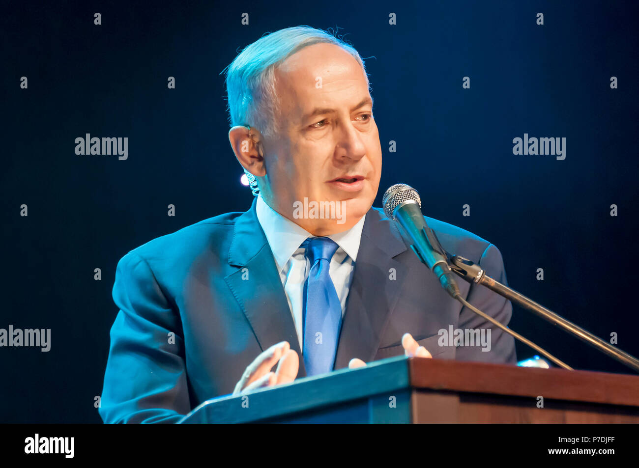 JERUSALEM, ISRAEL. June 14, 2016. Prime minister of Israel Benjamin ...