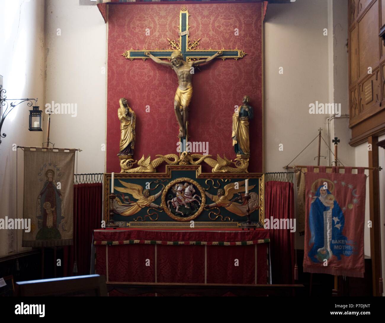 The altar in All Saints Parish Church in Bakewell, Derbyshire Stock ...