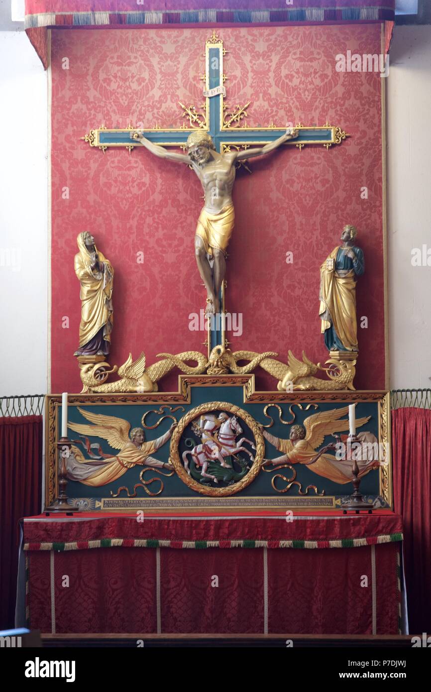 The altar in All Saints Parish Church in Bakewell, Derbyshire Stock ...