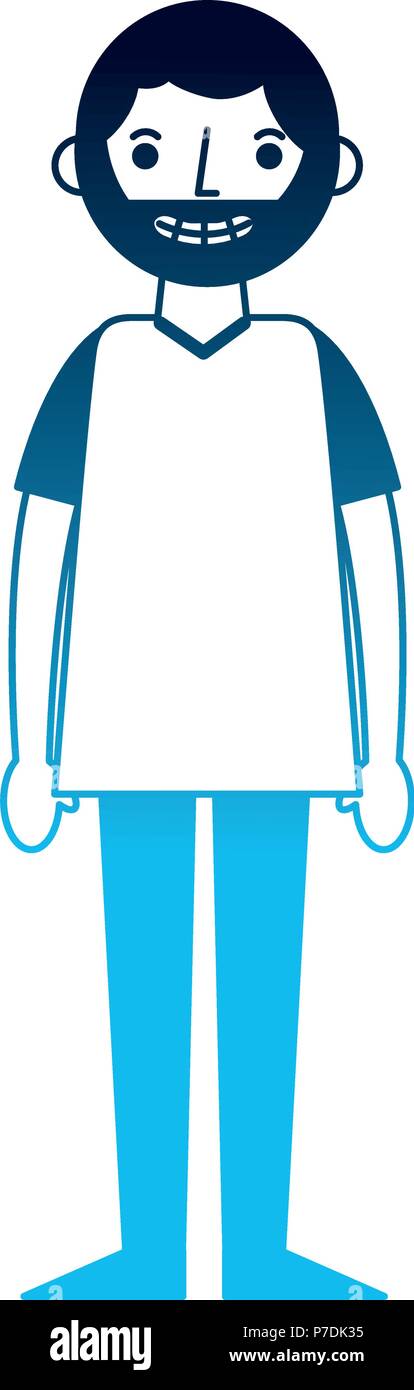 man character male cartoon image vector illustration neon blue Stock ...