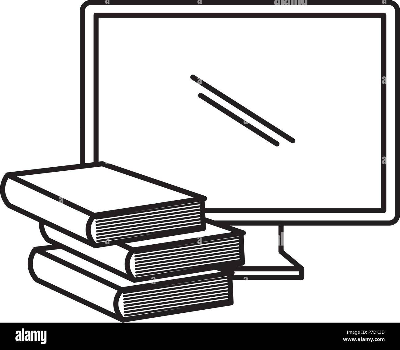 education text books with computer Stock Vector Image & Art - Alamy