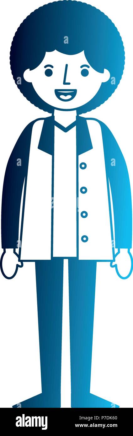 man character male cartoon image vector illustration neon blue Stock ...