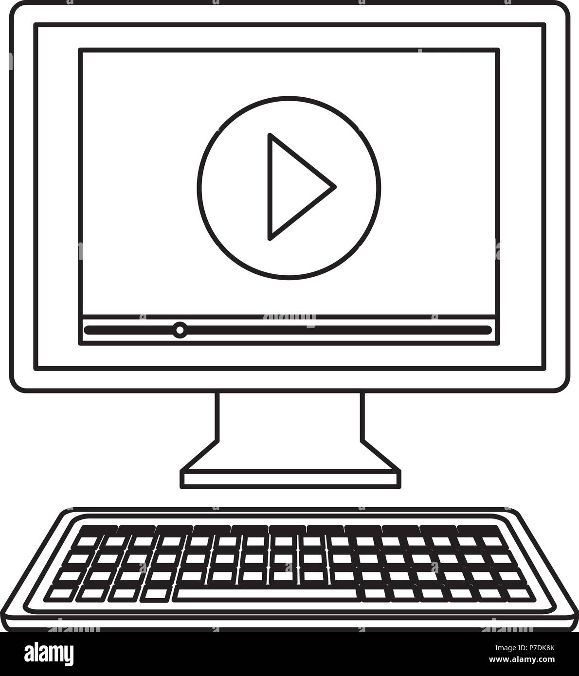 computer desktop with media player template Stock Vector Image & Art ...