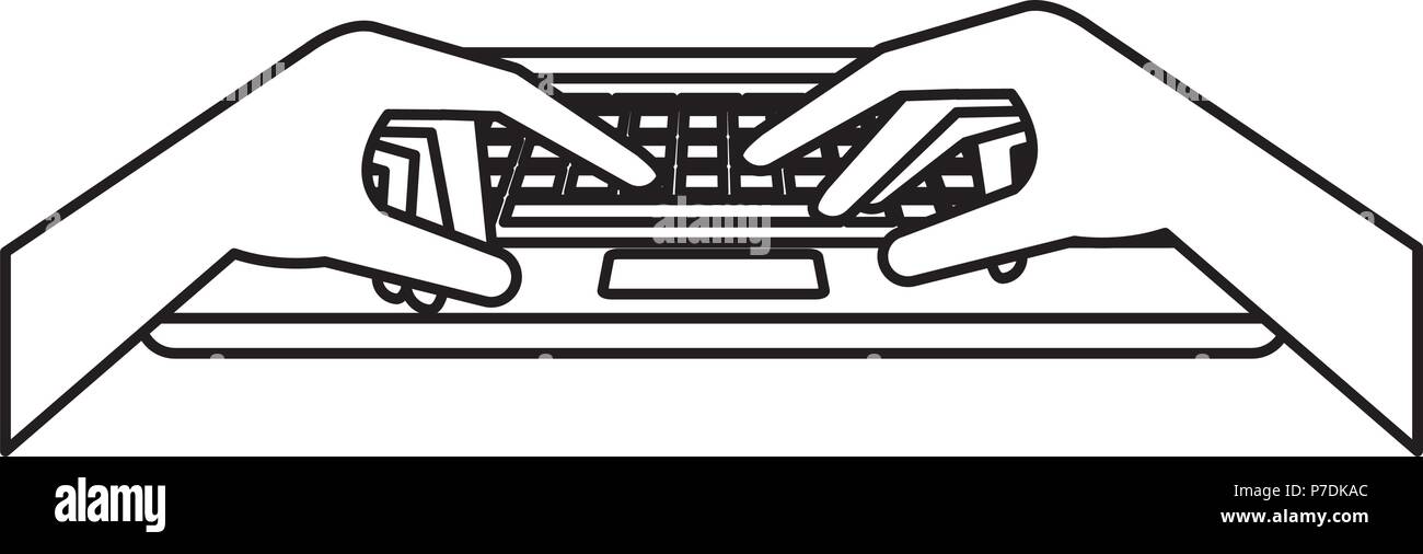 hands typing in keyboard Stock Vector Image & Art - Alamy