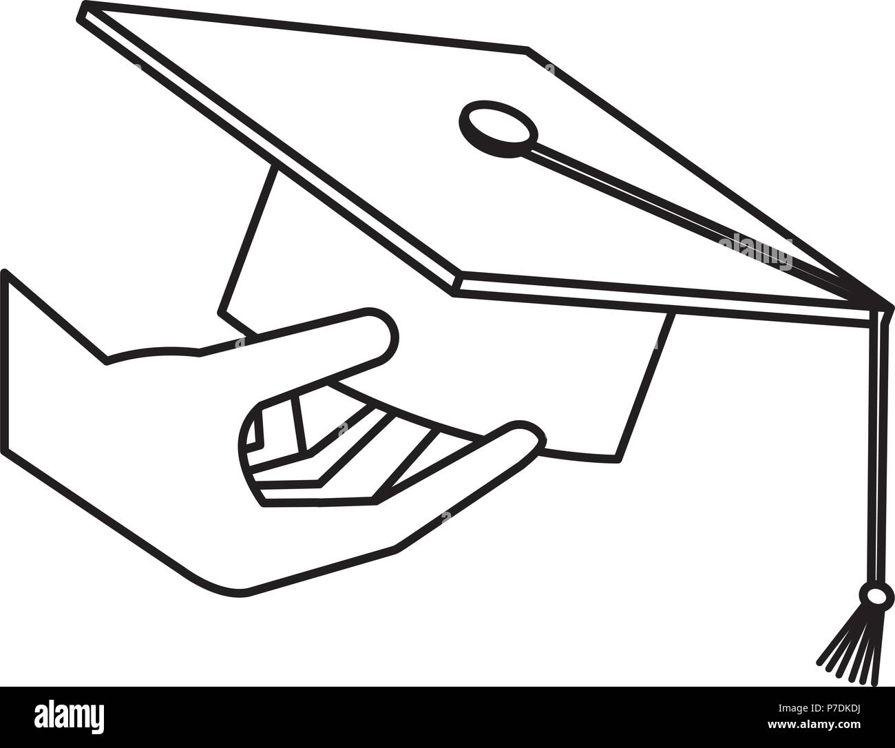 hand with hat graduation Stock Vector Image & Art - Alamy