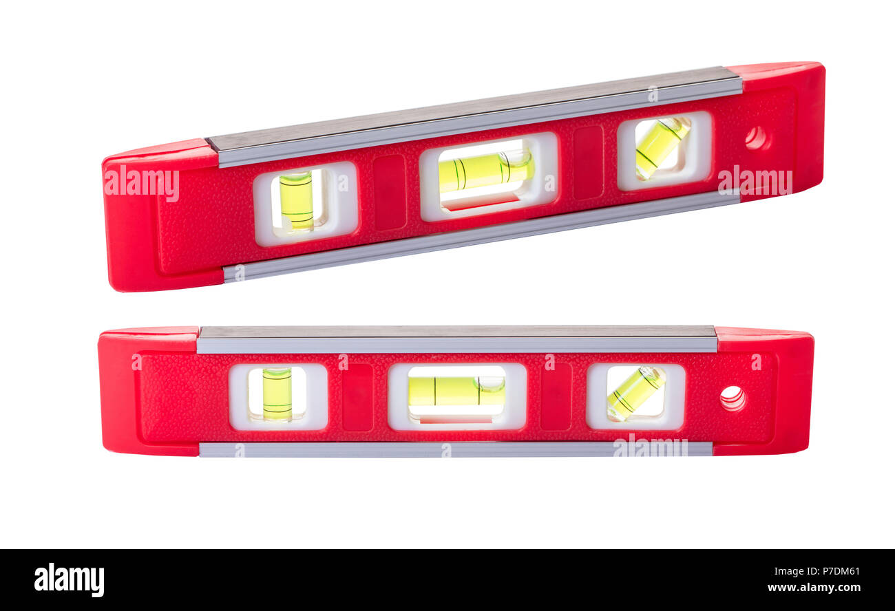 tool level close-up on white isolated background Stock Photo - Alamy