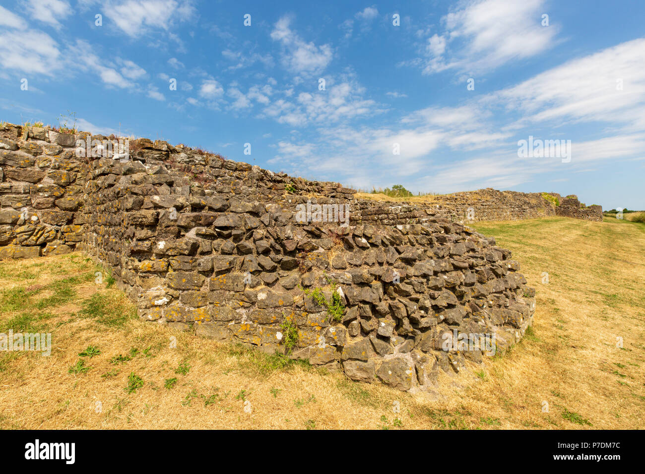 The ruins of a watch tower in the fortified wall of the Roman Town ...