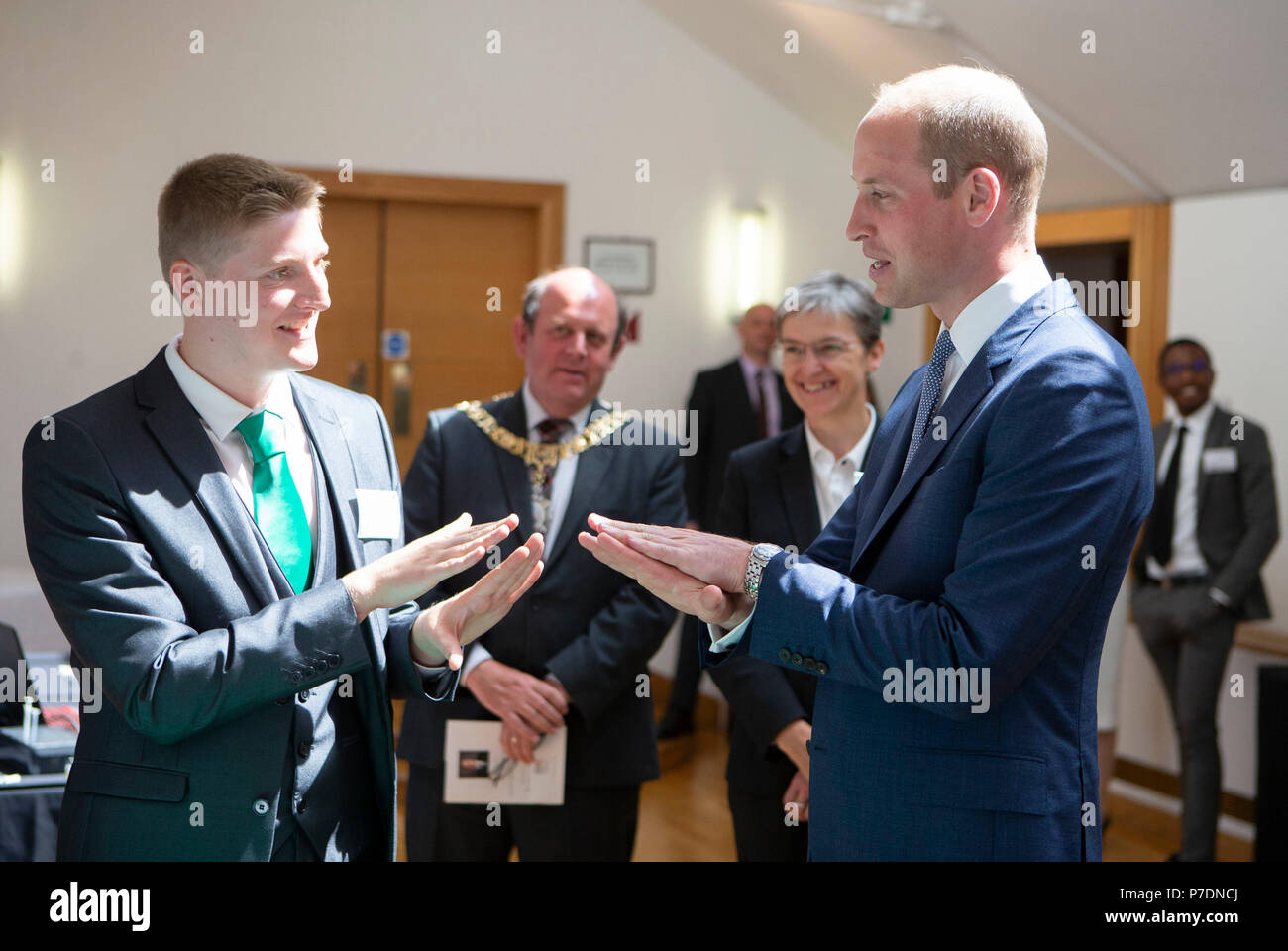 The Duke of Cambridge does a turtle high-five with entrepreneur Michael ...