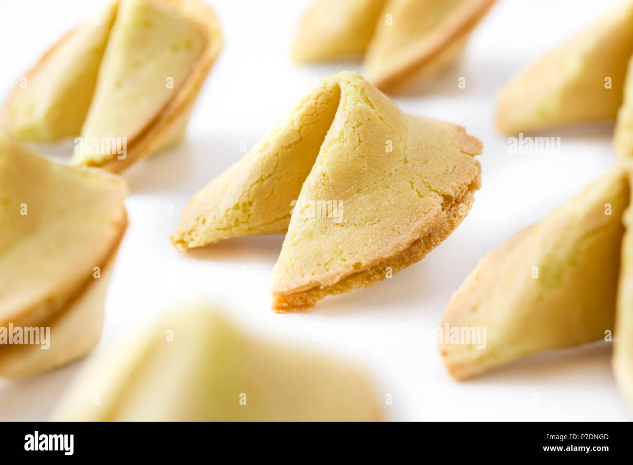Fortune cookies pattern isolated on white background Stock Photo - Alamy