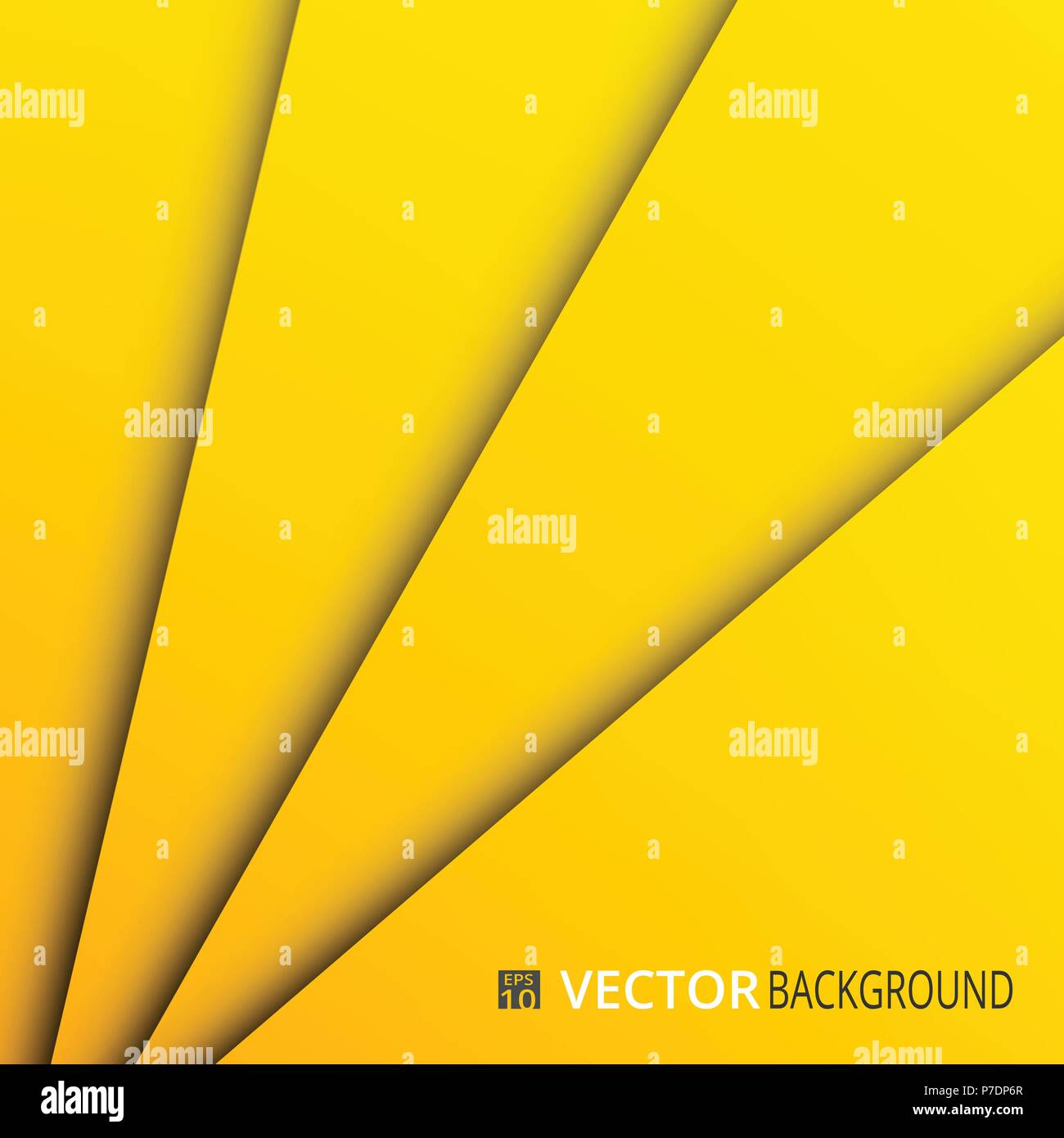 Abstract of yellow paper cut layers background. Illustration vector ...