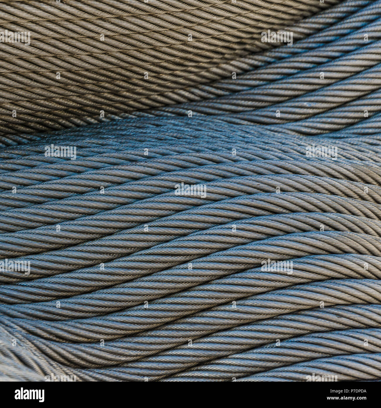 Pattern of a tightly folded new steel cable in parallel in a three ...