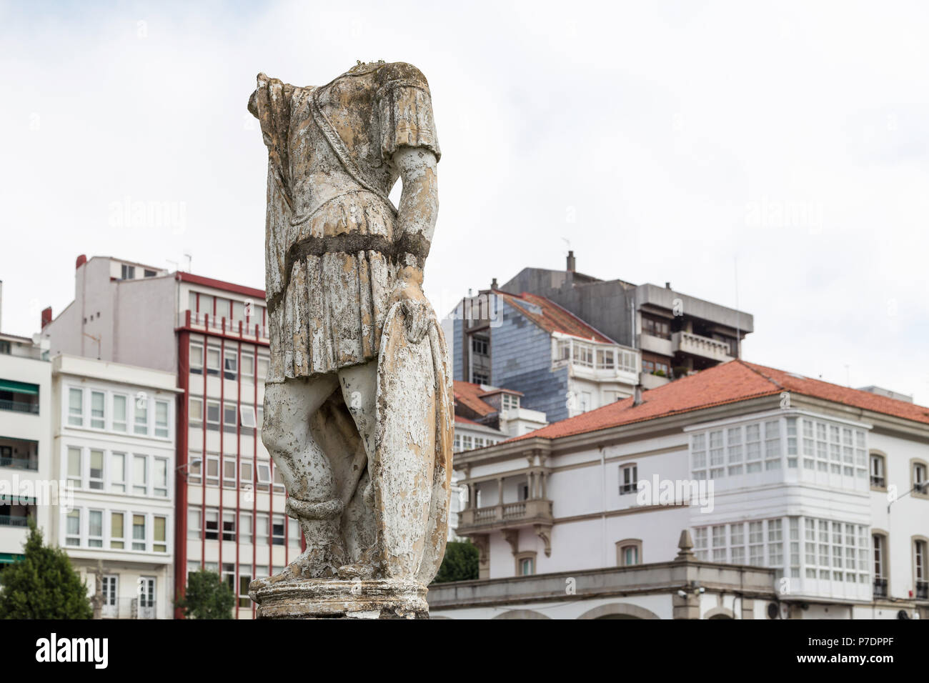 statue of a Roman legionary in a square in Ferrol, Galicia, Spain Stock ...