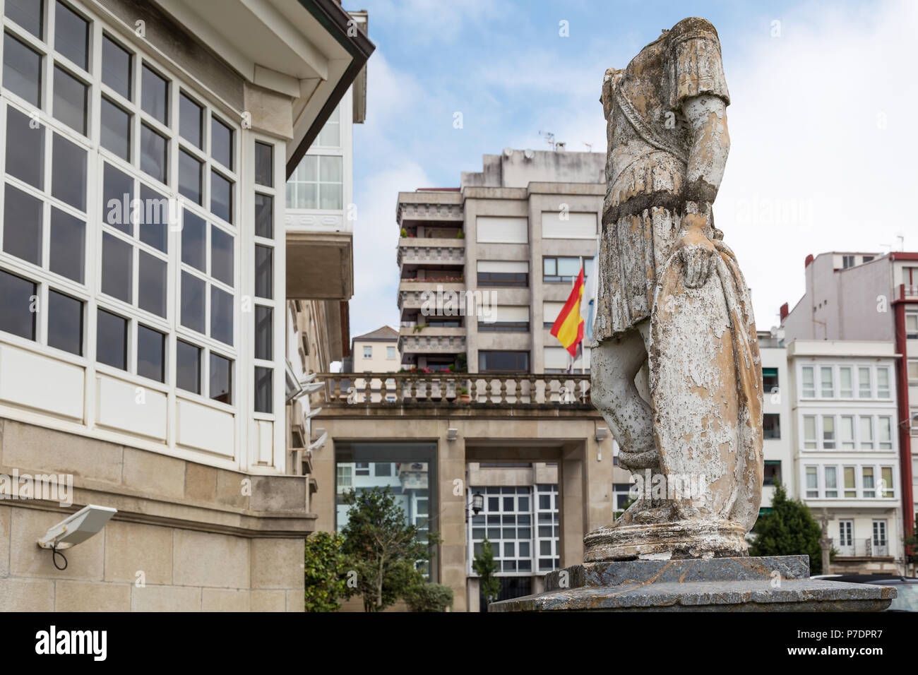 statue of a Roman legionary in a square in Ferrol, Galicia, Spain Stock ...