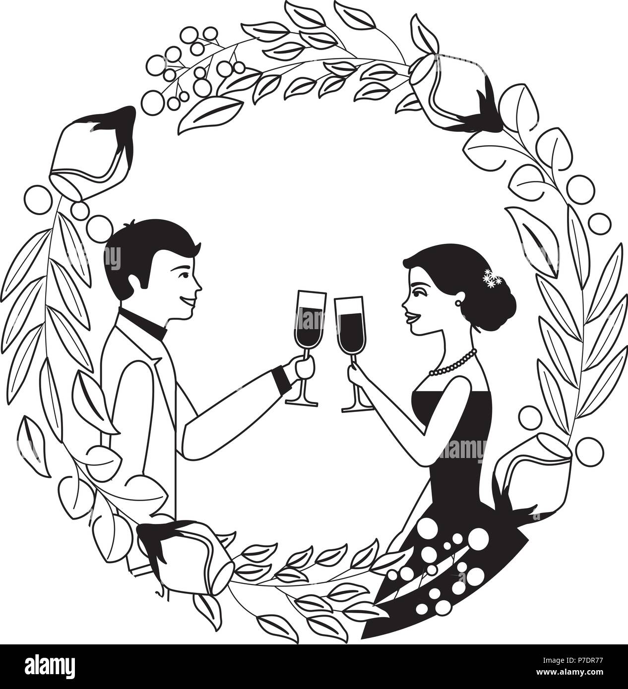 Wedding toasting Stock Vector Images - Alamy