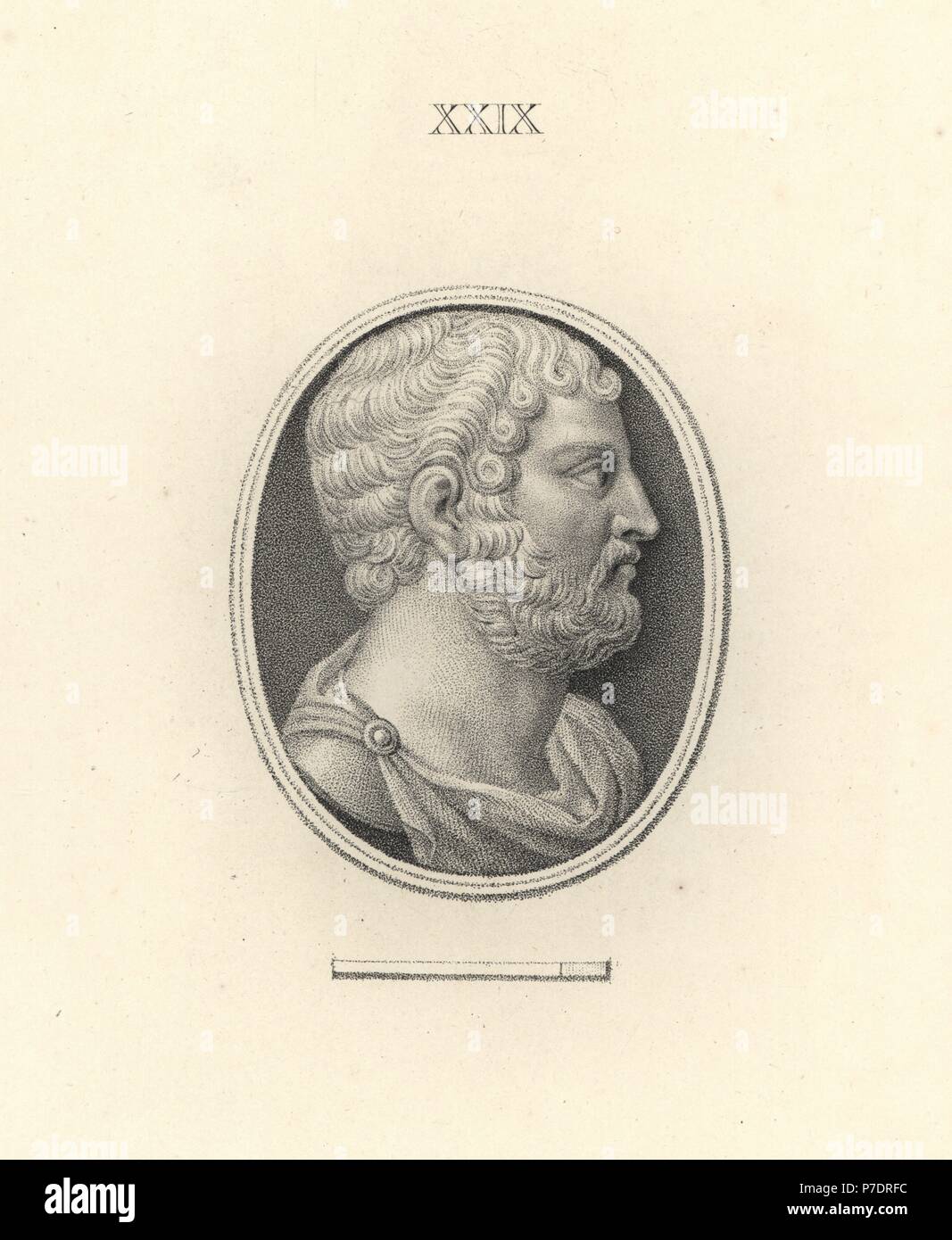 Roman Emperor Hadrian. Copperplate engraving by Francesco Bartolozzi ...