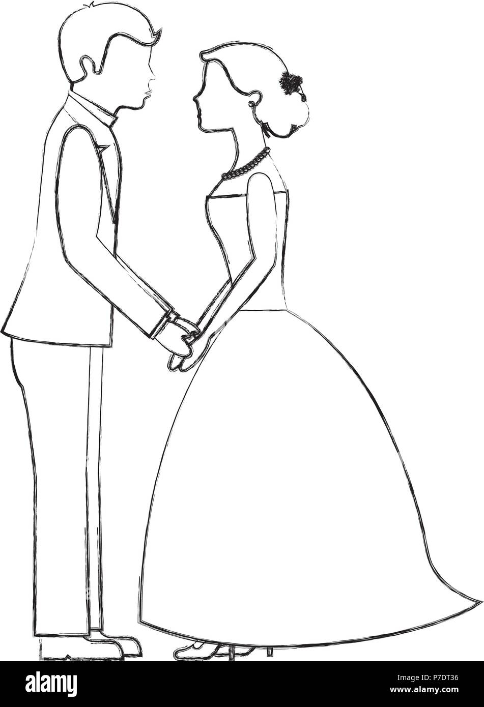 Wedding Bride And Groom Drawing