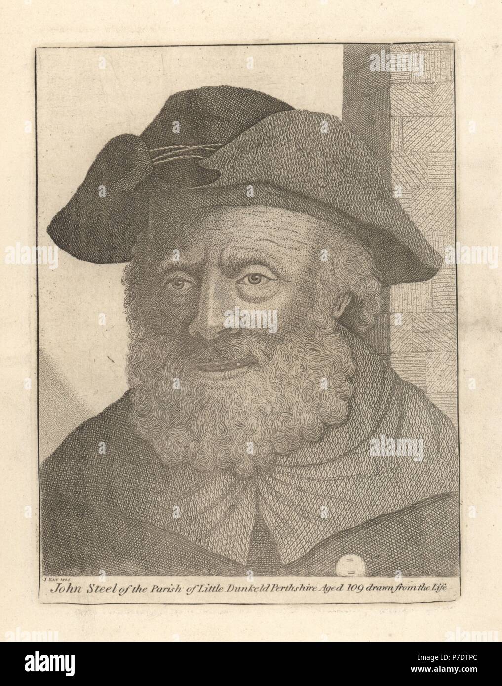 John Steele or Black Steele, beggar and strong man, depicted at 109 ...