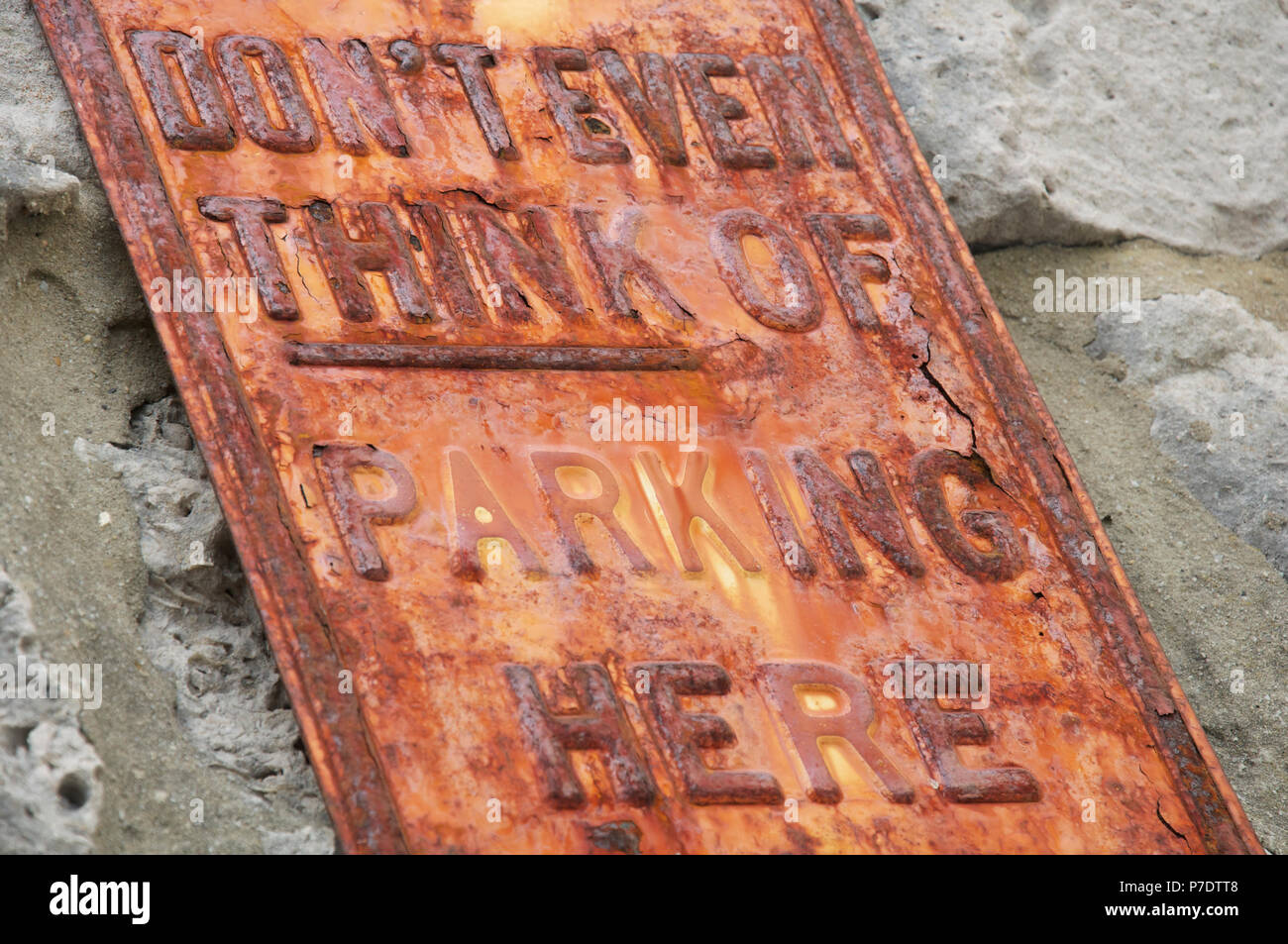 “Don’t even think of parking here”. Humorous No Parking message on a ...