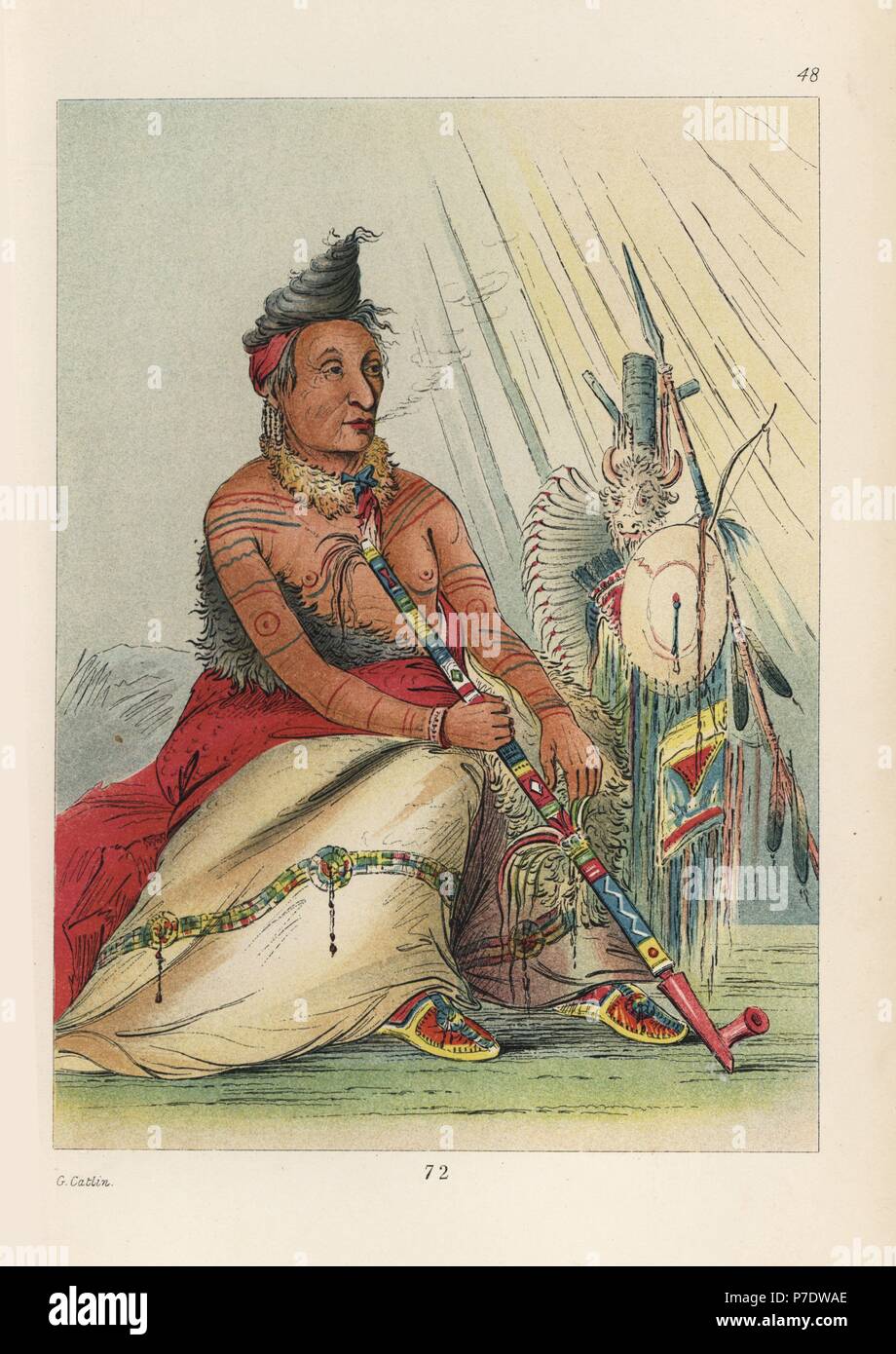 Minataree, Hidatsa or Minnetaree chief, Eeh-tohk-pah-shee-pee-shah ...