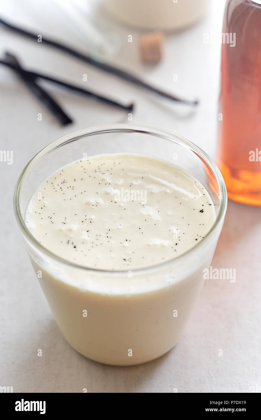 Vanilla maple syrup smoothie Stock Photo - Alamy