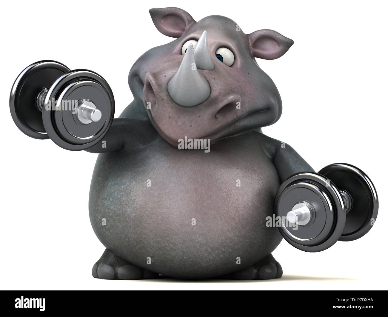 Fun rhino - 3D Illustration Stock Photo - Alamy