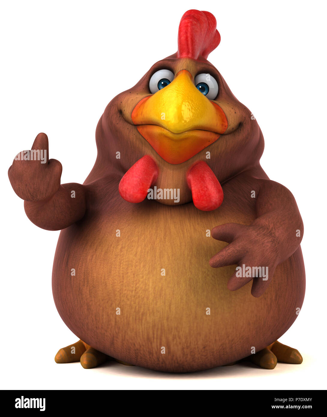 Fun chicken - 3D Illustration Stock Photo - Alamy